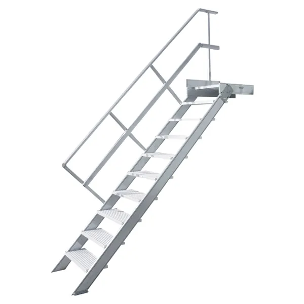 Treppenleiter Hymer stationär mit Podest 10 Stufen 800 mm 45°