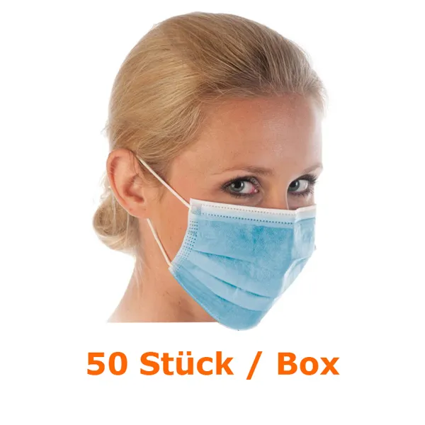 Mundschutz Hygostar 3-lagig Typ II PP blau